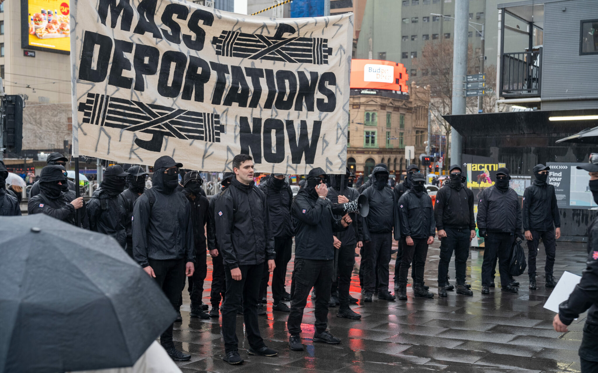 'Mass deportations now' protest erupts in Adelaide