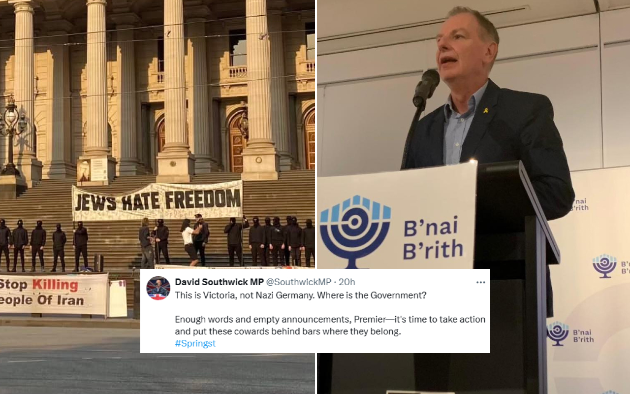 Jewish MP demands jail for 'Jews hate freedom' banner
