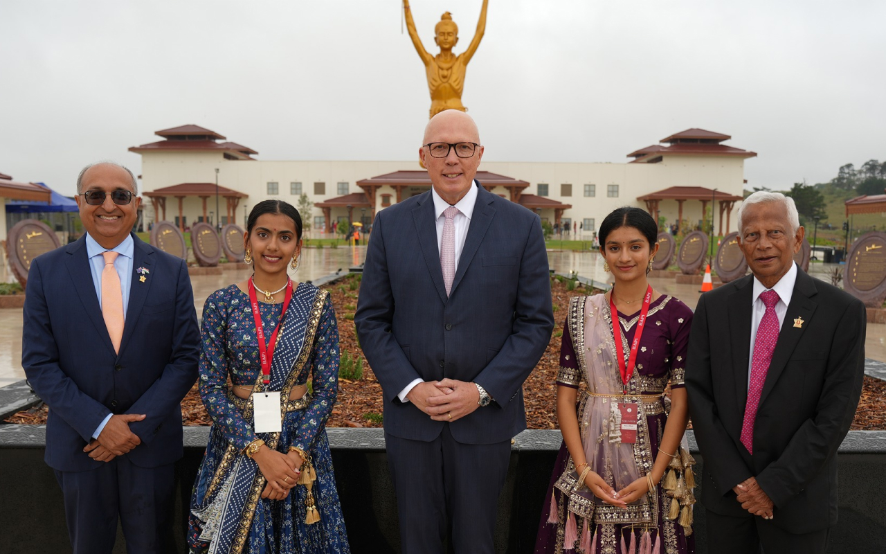 Dutton mocked for 'humiliation fetish' Indian temple visit