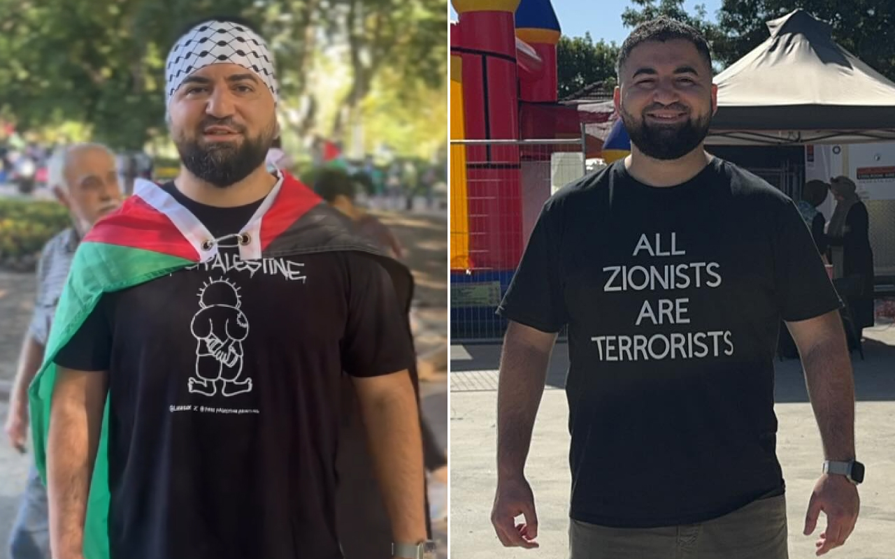 Protester charged for saying 'all Zionists are terrorists'