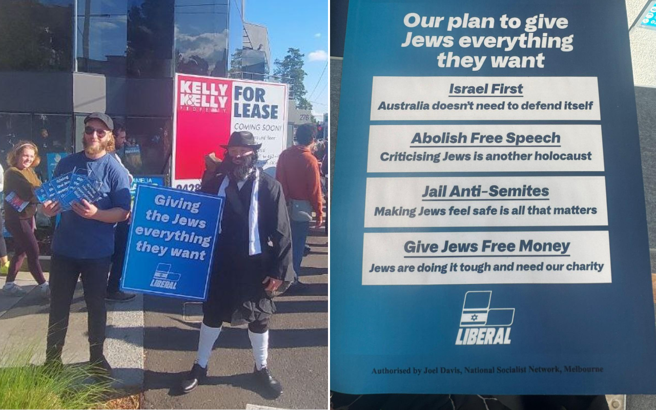 Nationalists mock Liberal Party with satirical flyer stunt