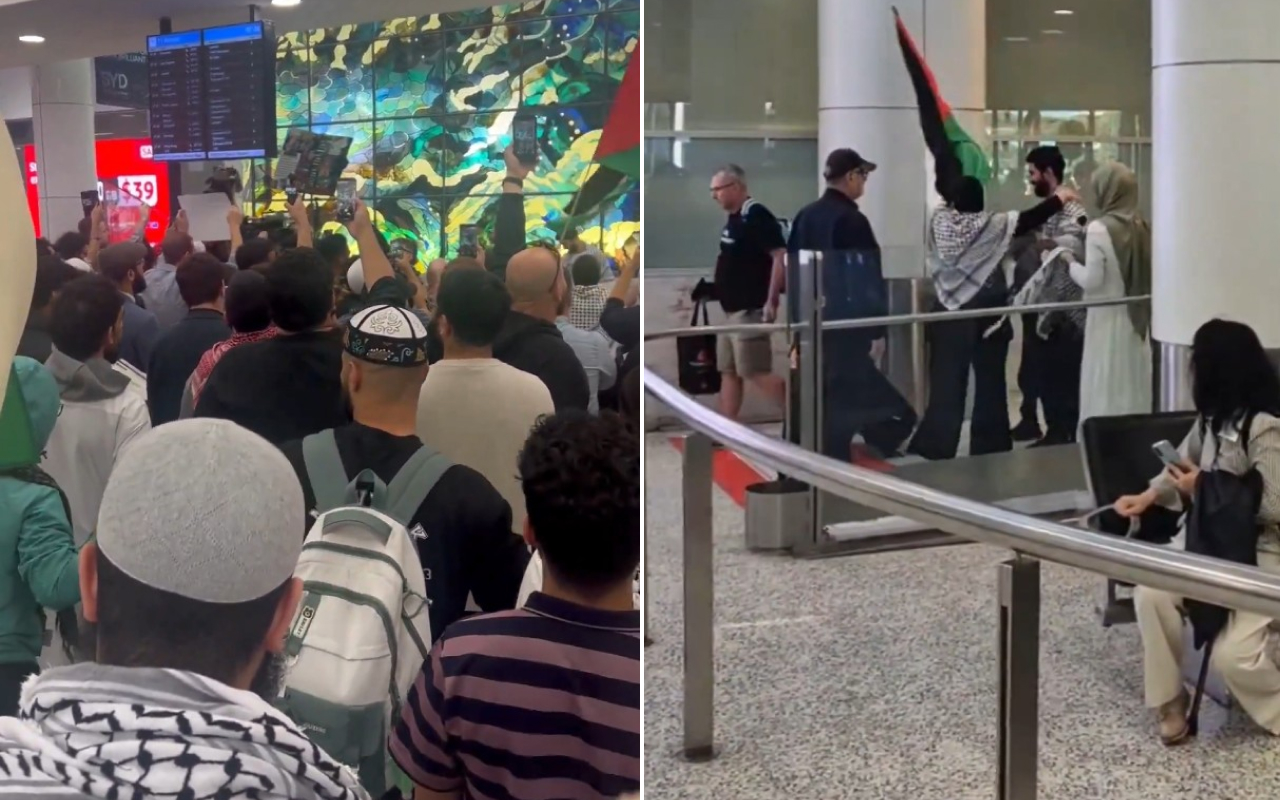 Muslims swarm Sydney Airport chanting 'Allahu Akbar'