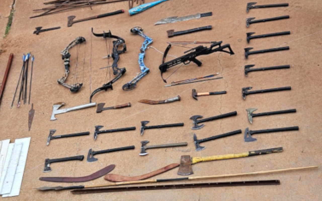 Huge pile of weapons seized in remote aboriginal community