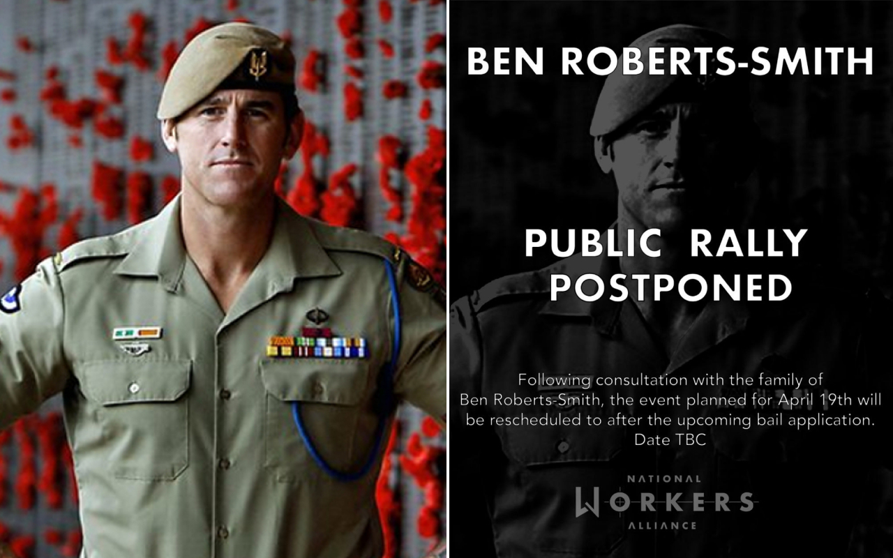 Patriotic Aussies postpone 'Free Ben Roberts-Smith' protest